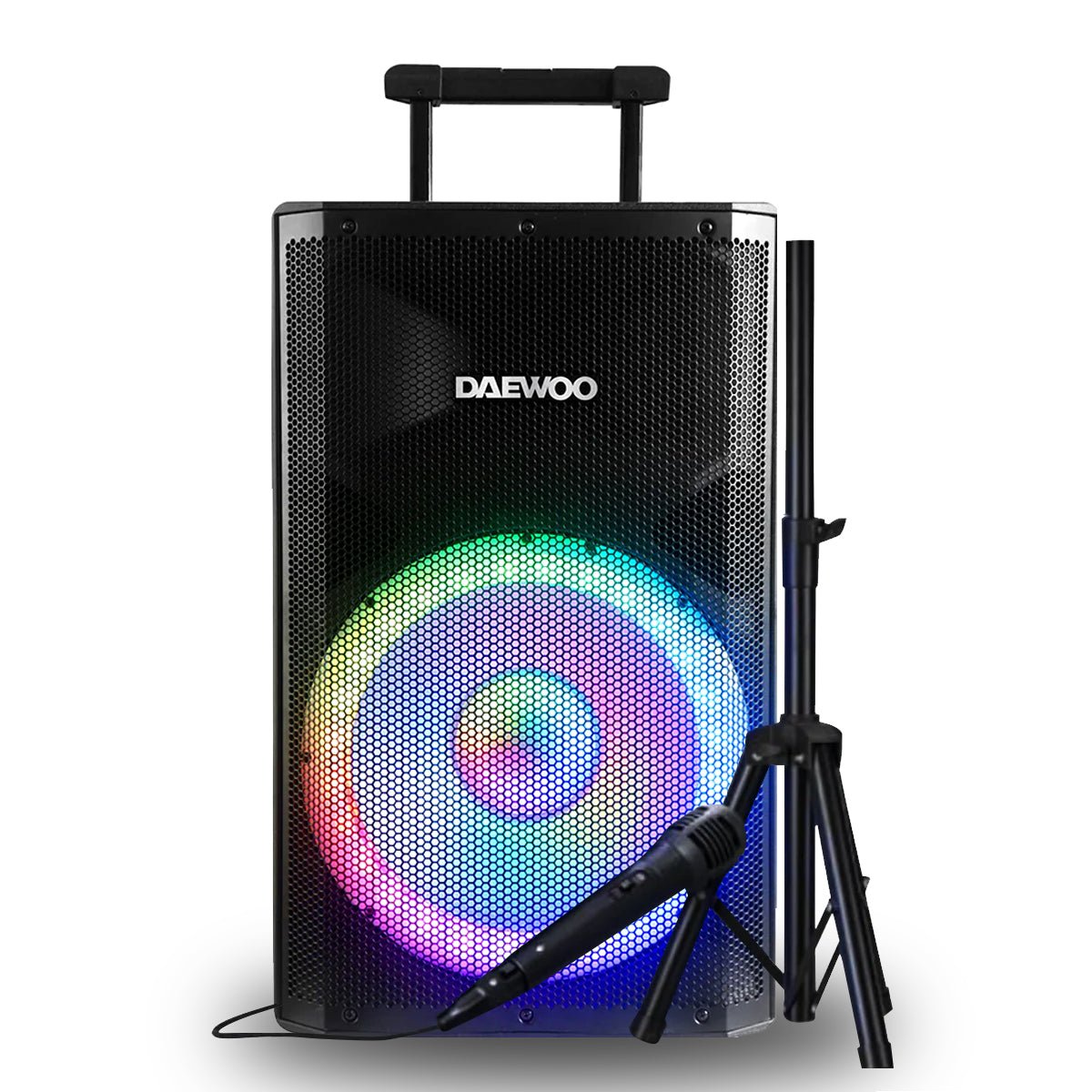 Bocina Bafle 15" Dw-Xpro Daewoo Inalambrica Con Microfono Y Tripie - Selectsound.com.mx