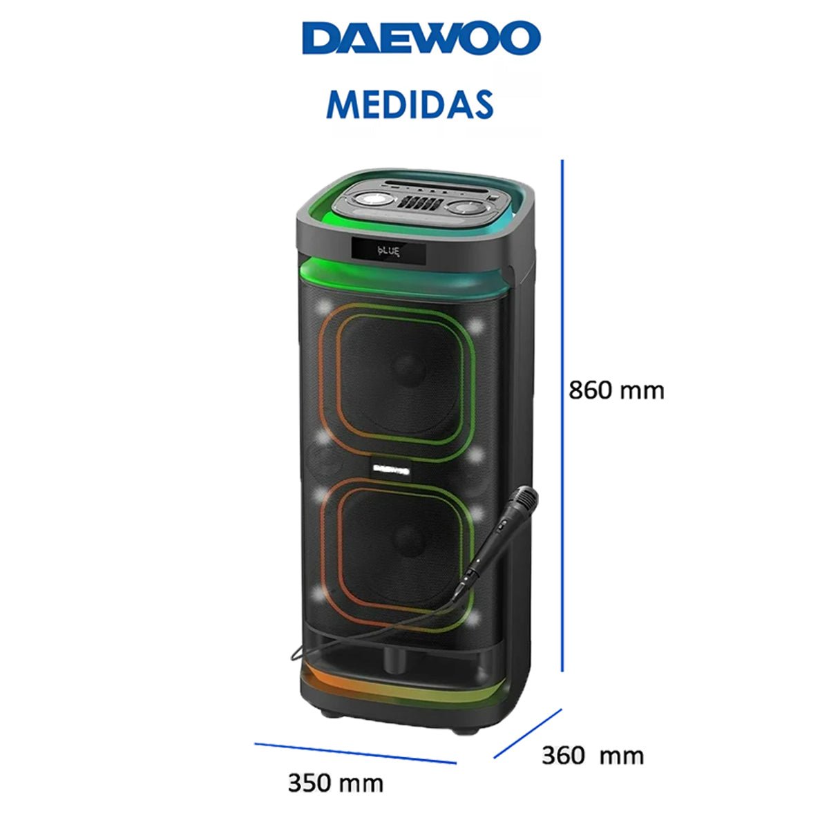 Bocina Bafle Daewoo 2x10 Thunder Plus Bluetooth Recargable Tws Dw2010