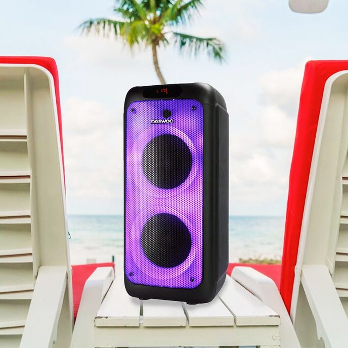 Bocina Bluetooth Daewoo 2x8 Pulgadas Bafle Luz Led 30w Rms ...