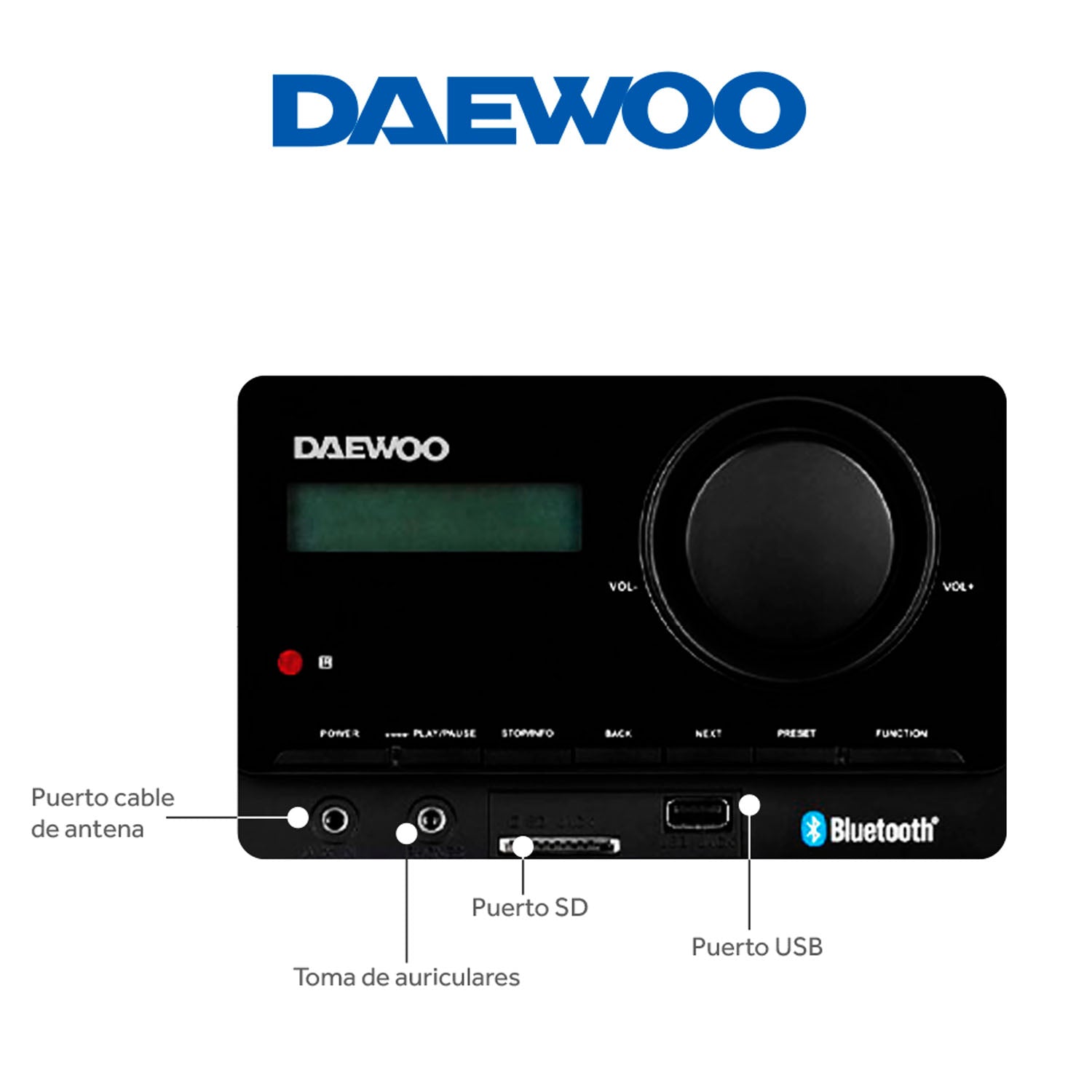 Minicomponente Bluetooth Daewoo - Selectsound.com.mx