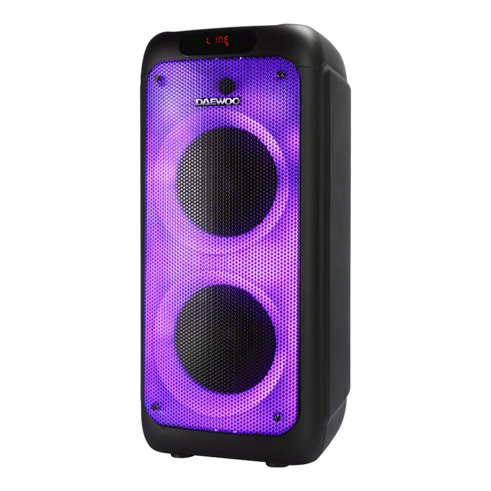 Bocina Bluetooth Daewoo 2x8 Pulgadas Bafle Luz Led 30w Rms